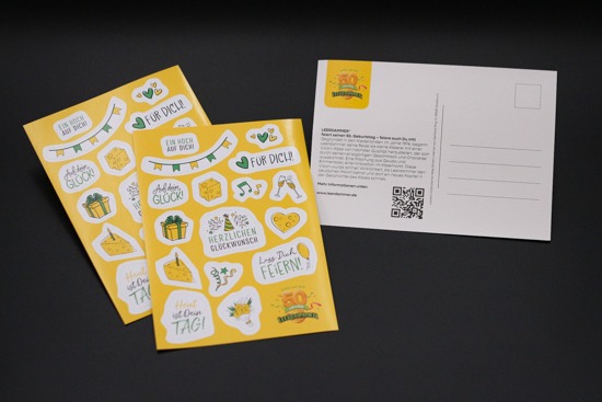 Postkartenaufkleber drucken lassen | Druckerei marcolor.de